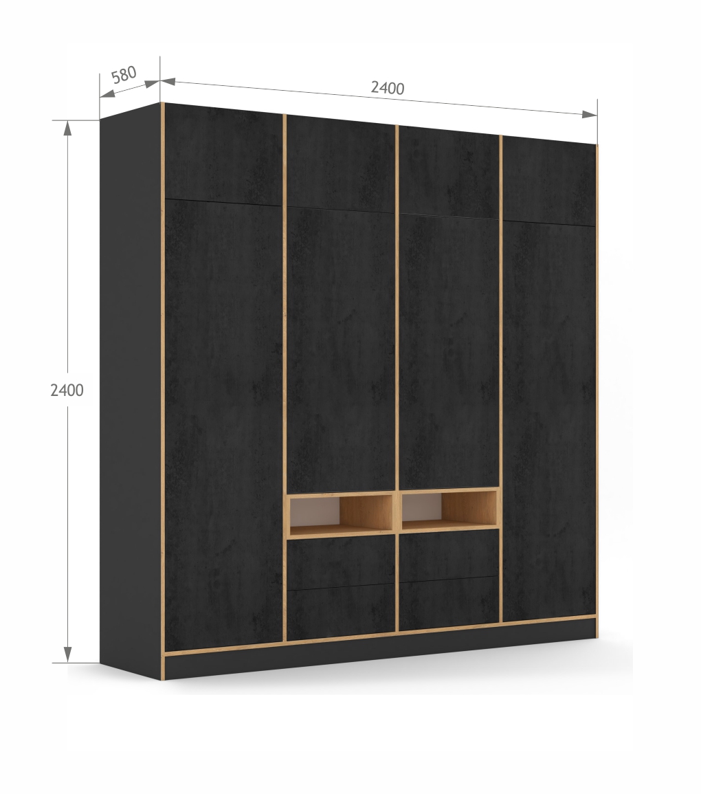 Spinta 240-4-60/240 Concrete Oak - Meblik